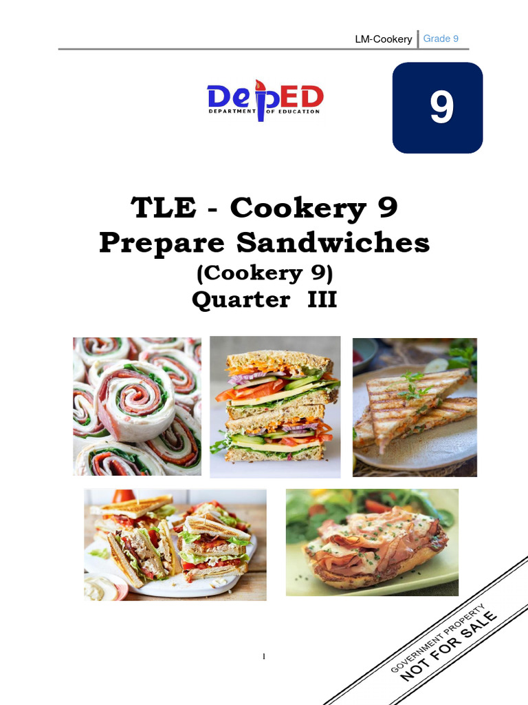 LM Cookery 9 Quarter 3 | PDF | Knife | Sandwich