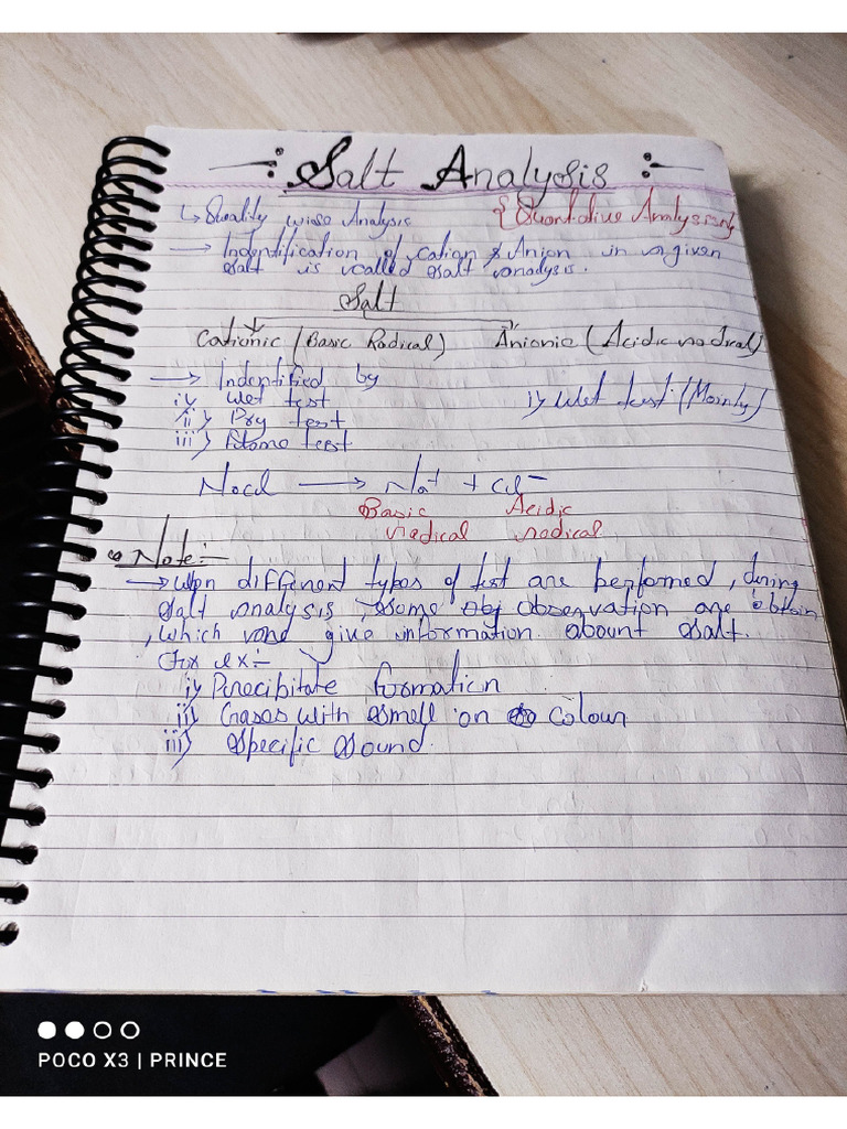 Salt Analysis (Anions) | PDF
