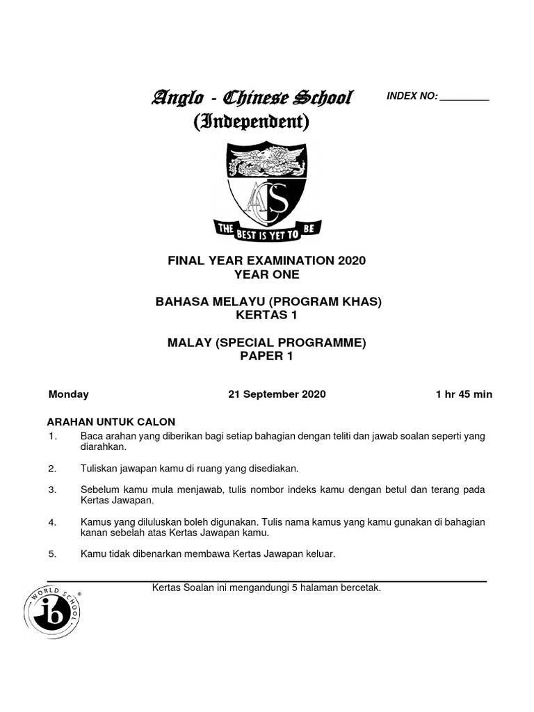 Fye 1msp 2020 p1 | PDF