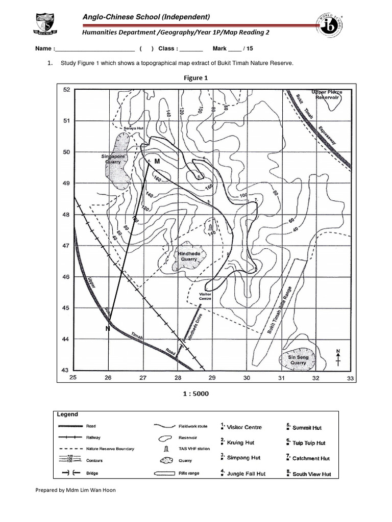 2023 - Y1 IP - Map Reading Practice 2 - Bukit Timah | PDF | Geographic Data And Information ...