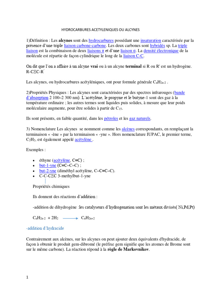 Alcynes 2a PC | PDF | Composés chimiques | Chimie