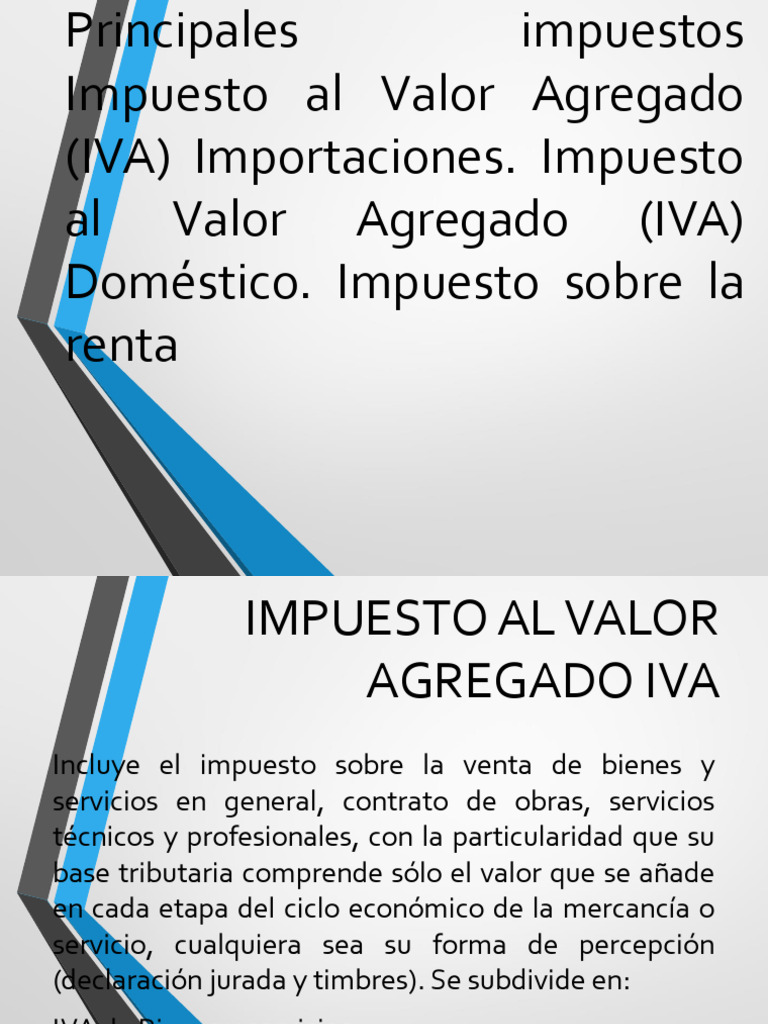 Presentación IVA | PDF | Impuestos | Impuesto al valor agregado