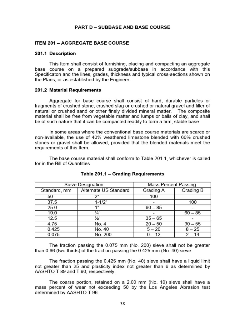 Aggregate Base Course Specifications | PDF
