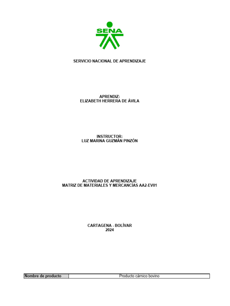 Matriz de Productos Cárnicos en Bogotá | PDF | Carne | Industria de ...