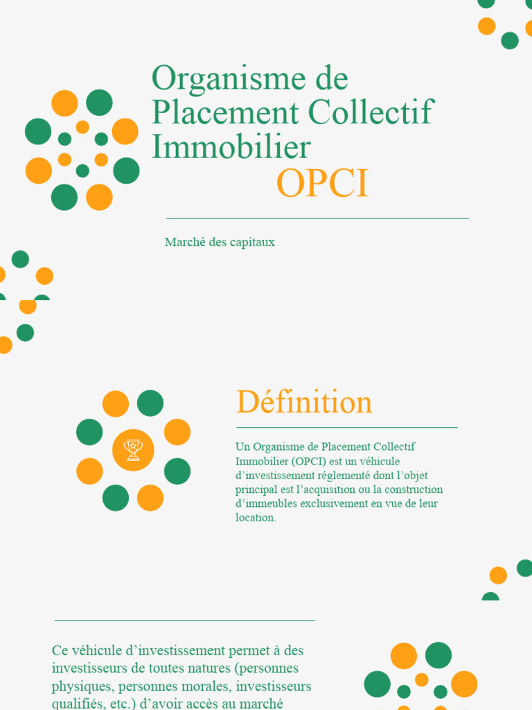 Avantages et Fonctionnement des OPCI | PDF | Investisseurs | Investir