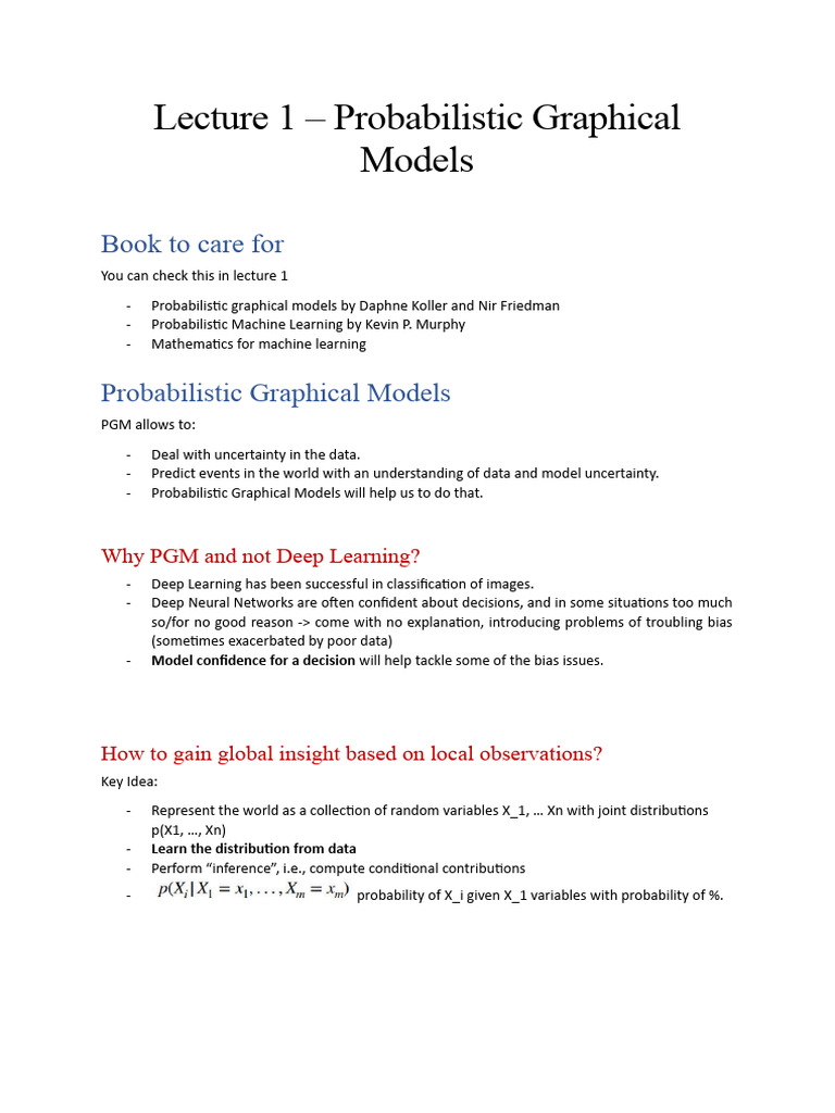 Probability Graphical Model - Part 1 | PDF | Bayesian Network | Applied Mathematics