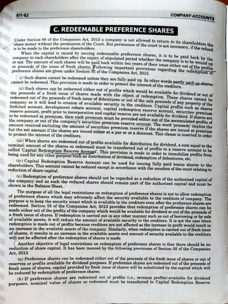 Redemption of Shares and Debentures | PDF