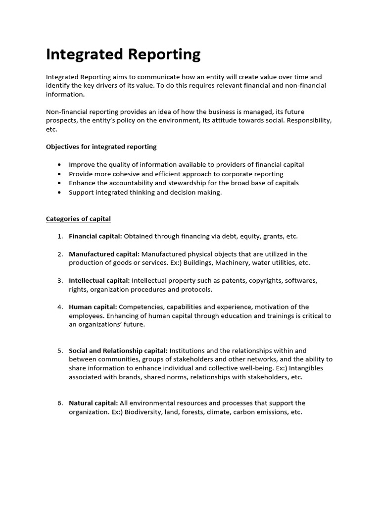 Integrated Reporting | PDF | Strategic Management | Business