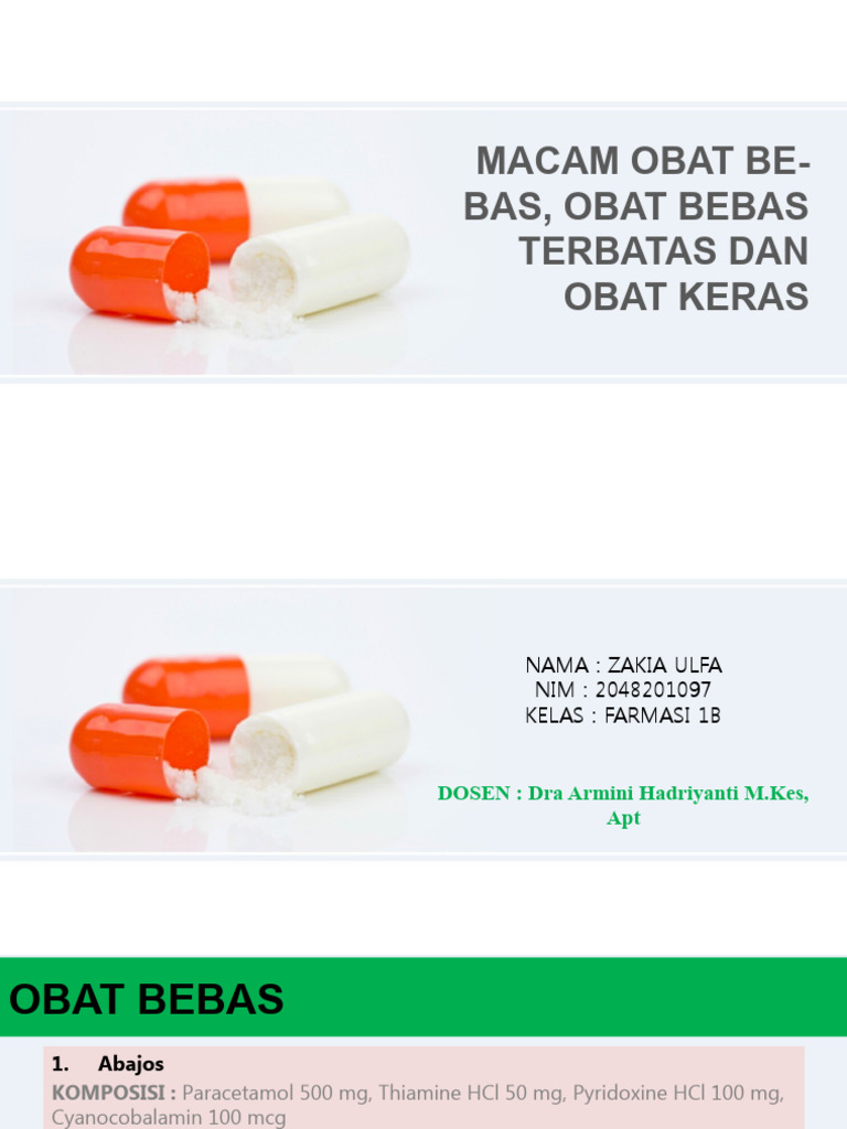 Jenis2 Obat Zakia Ulfa 2048201097 | PDF