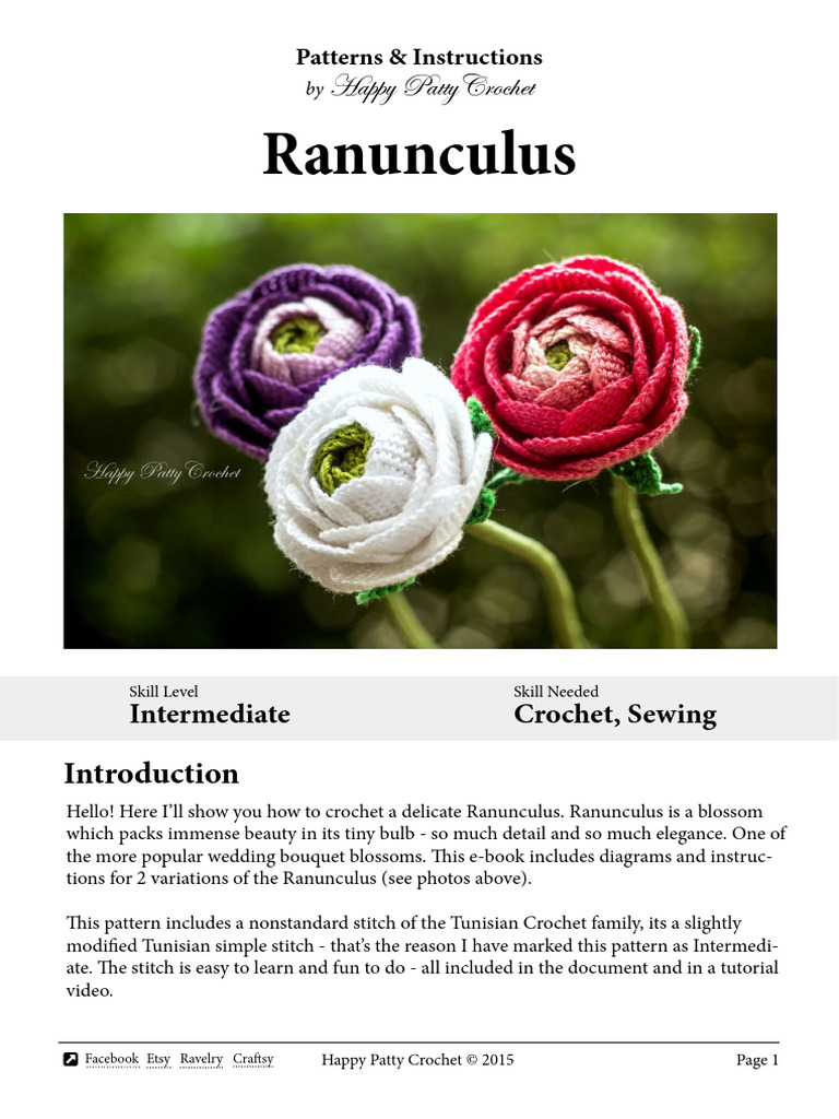 Ranunculus | PDF | Crochet | Yarn