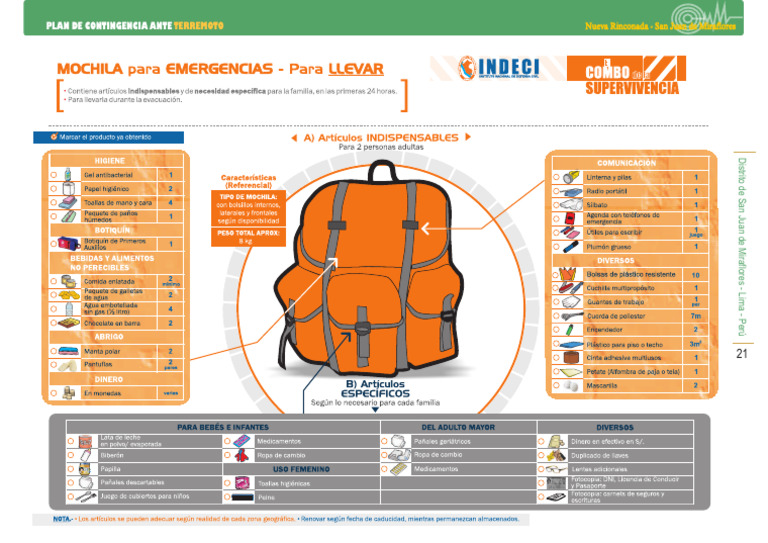 Mochila de Emergencia 1 | PDF