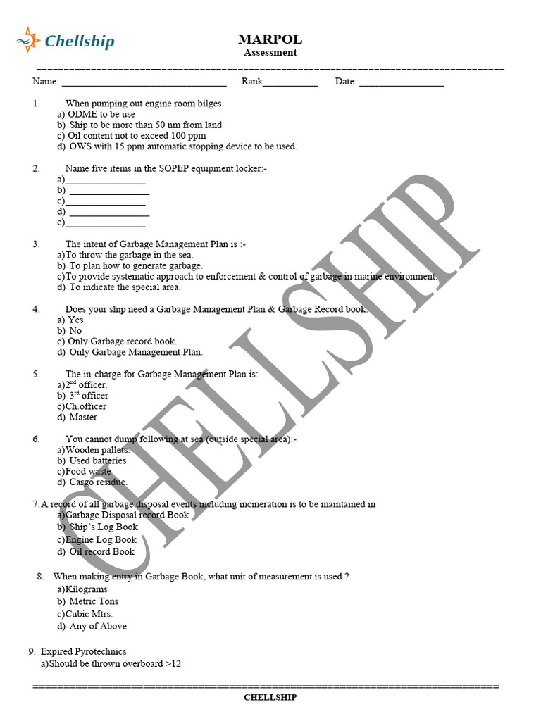 MARPOL | PDF | Valve | Ships
