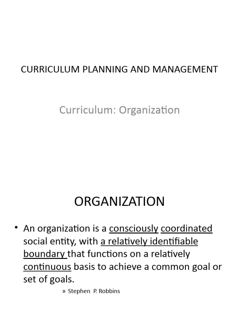 Curriculum Organisation | PDF
