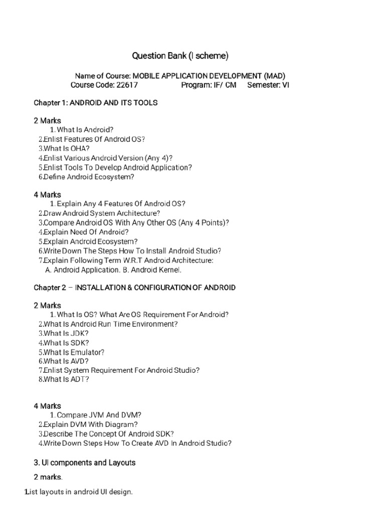 MAD 22617 Quation Bank | PDF