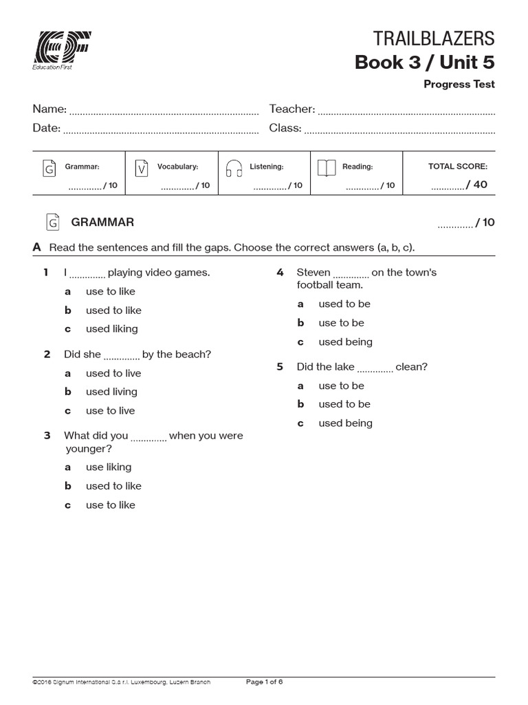 Trailblazers: Book 3 / Unit 5 | PDF