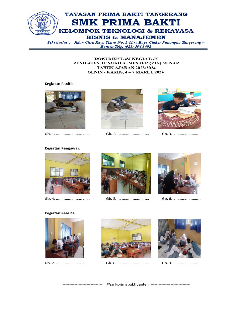 Dokumentasi Kegiatan PTS Genap 2023-2024 | PDF