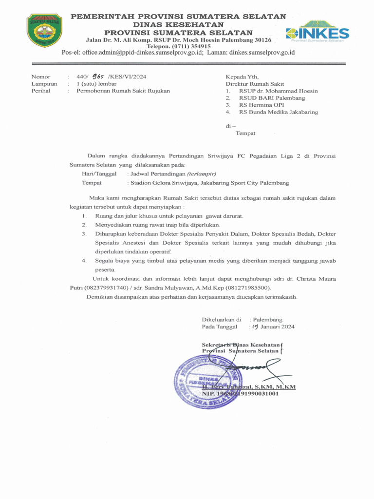 surat rs rujukan sfc 2024 | PDF