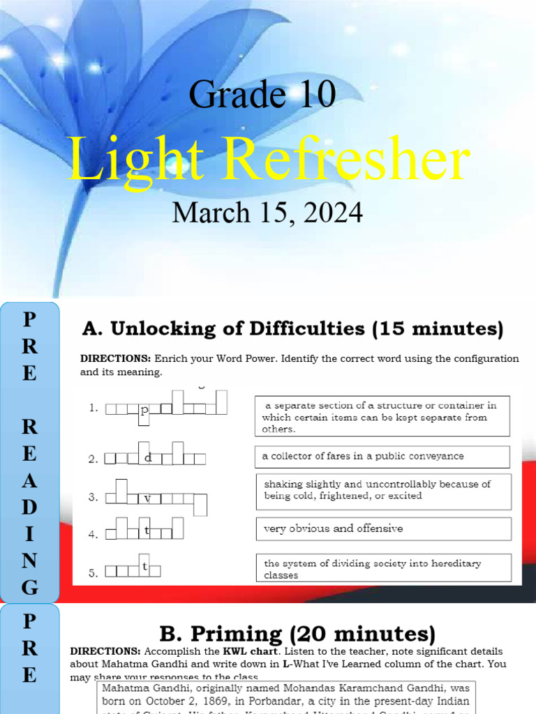 Light Refresher Mar 15 2024 | PDF