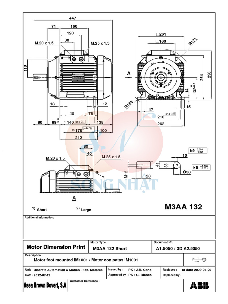 A1.5050 Dim - Print.M3AA132E Short IM-B3 | PDF