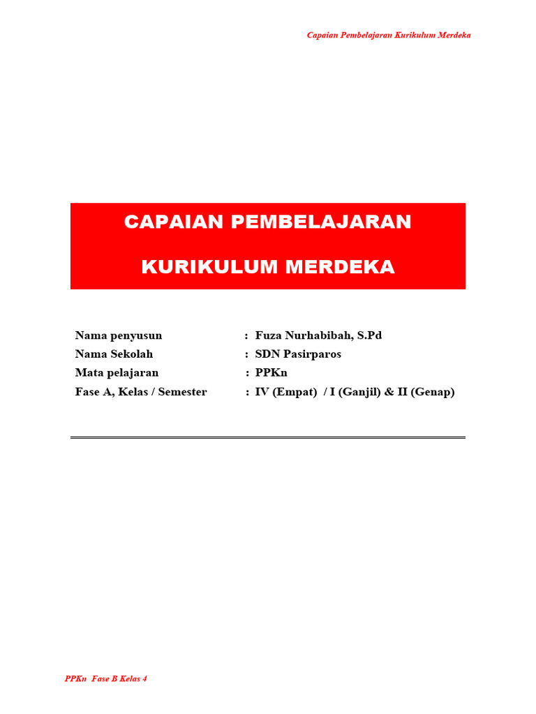 1. KI KD atau Capaian Pembelajaran | PDF