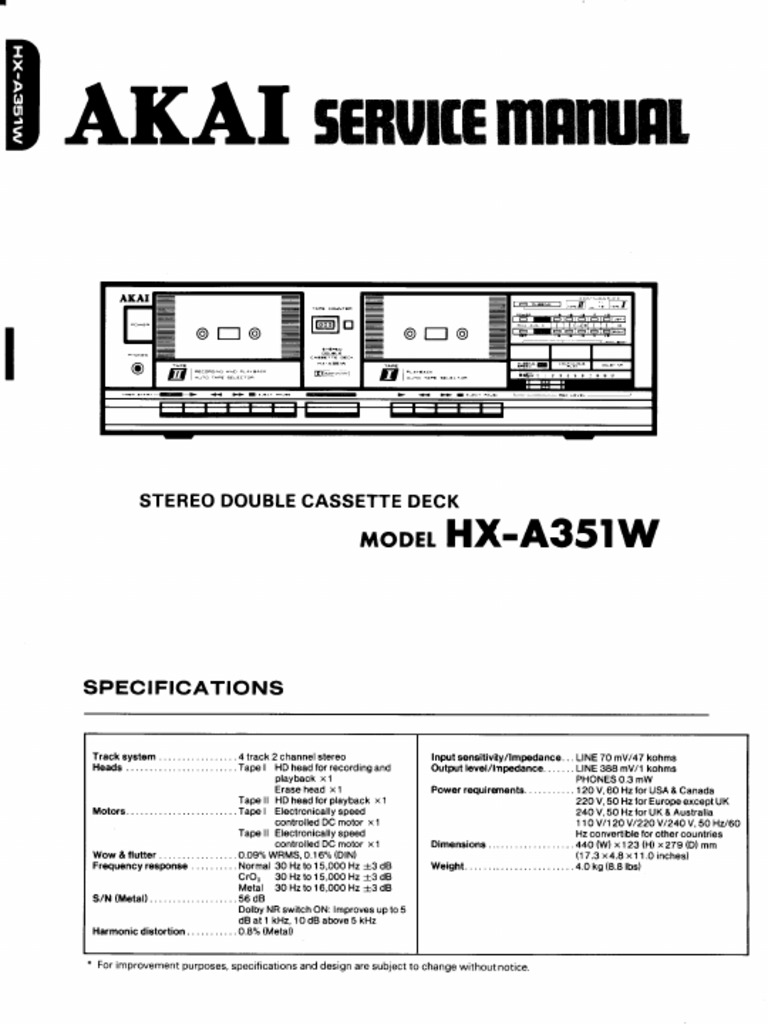 Akai Hx-A351w SM | PDF
