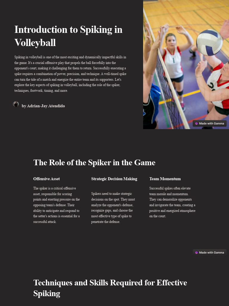 Introduction To Spiking in Volleyball | PDF Introduction To Spiking in Volleyball | PDF