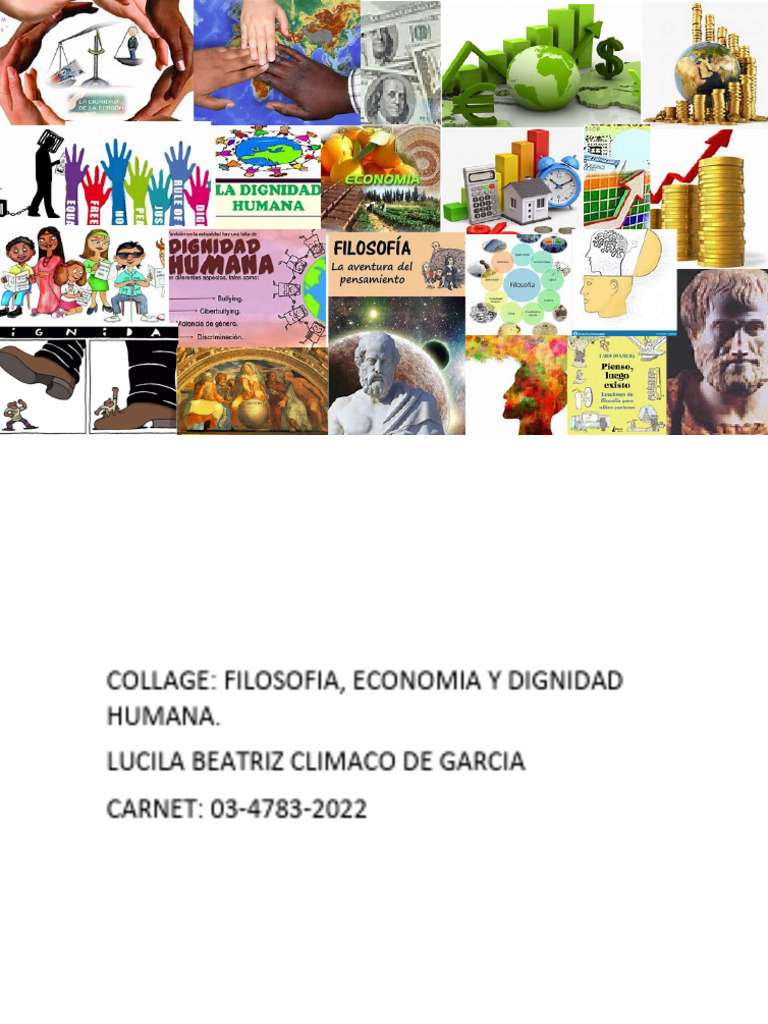 Collage Filosofia, Economia, Dignidad Humana | PDF