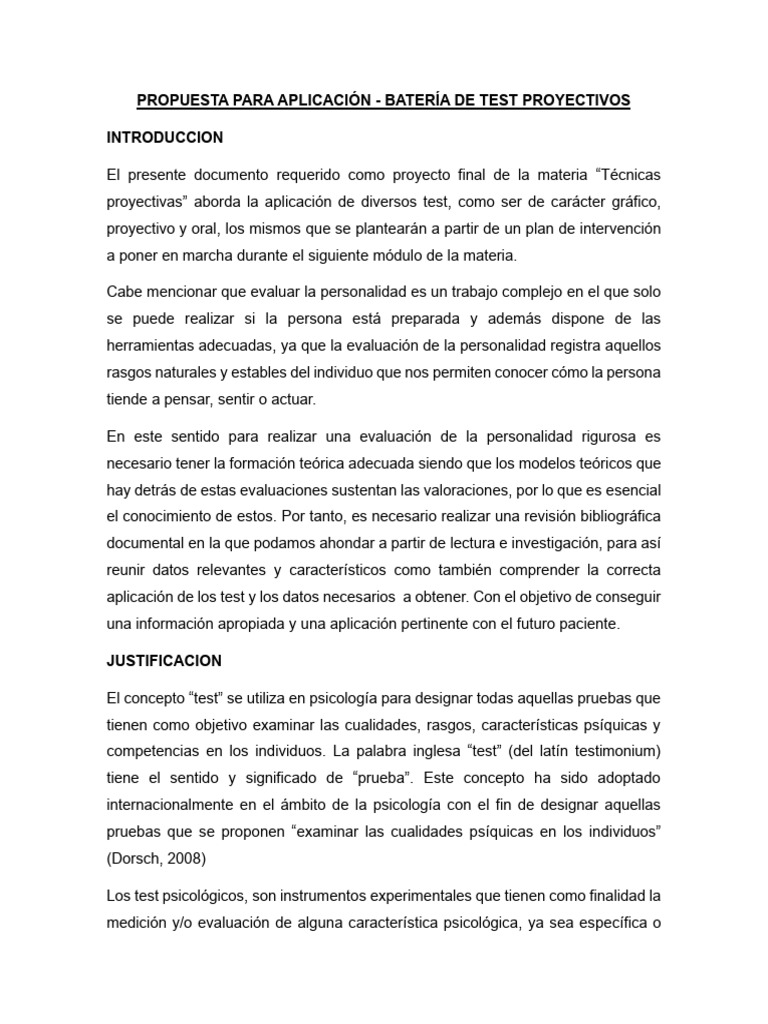 Tecnicas Proyectivas Final | PDF | Sicología | Las emociones Tecnicas Proyectivas Final | PDF | Sicología | Las emociones