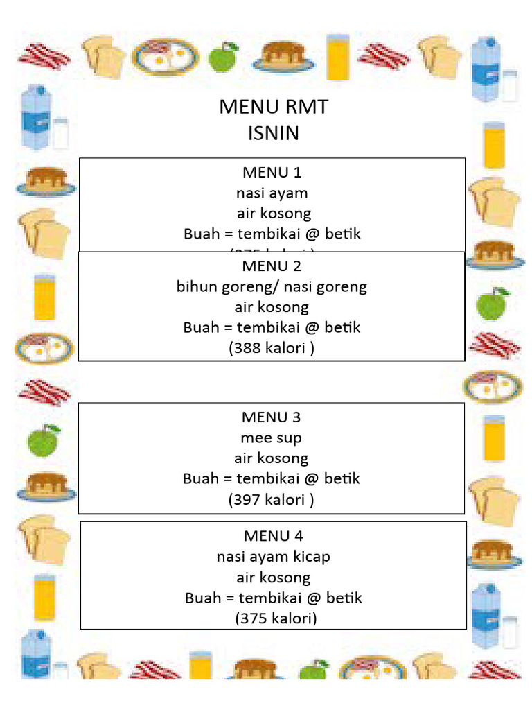 Menu RMT 2023 1 | PDF