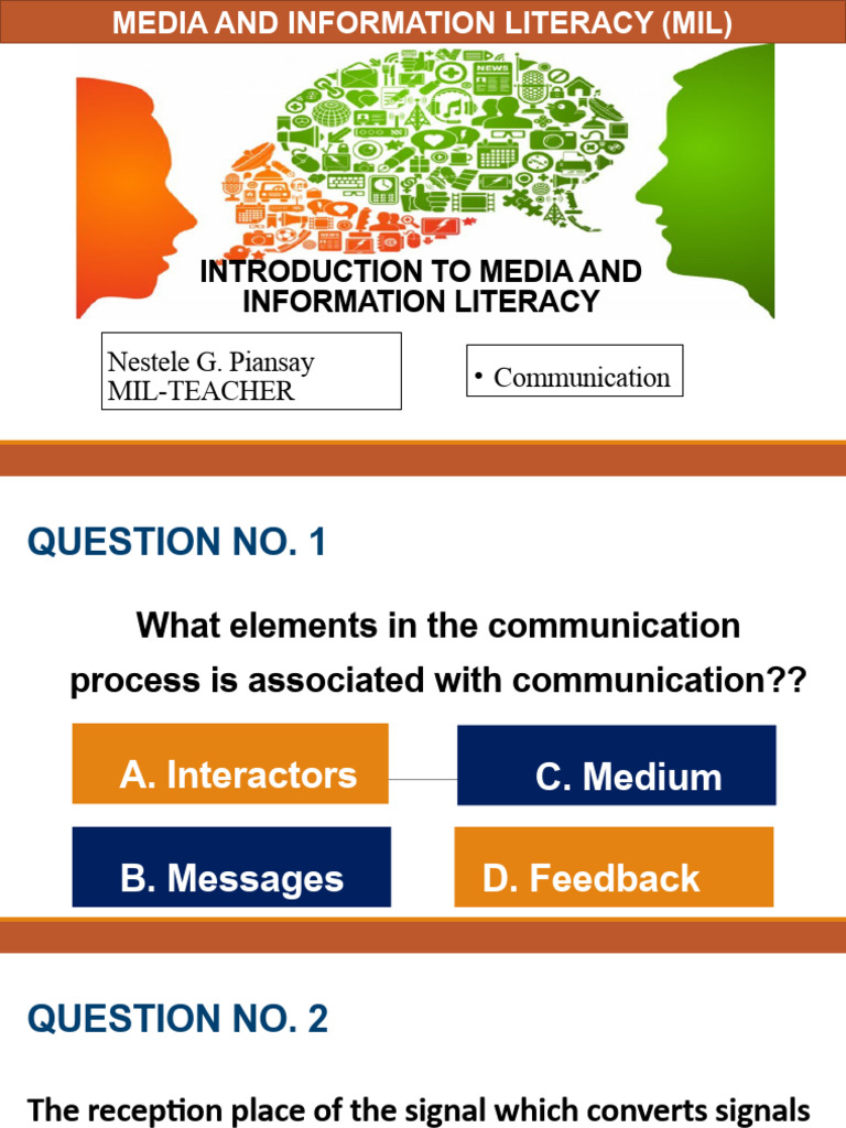 Mil Lesson 1-Communication Process | PDF | Communication | Nonverbal Communication