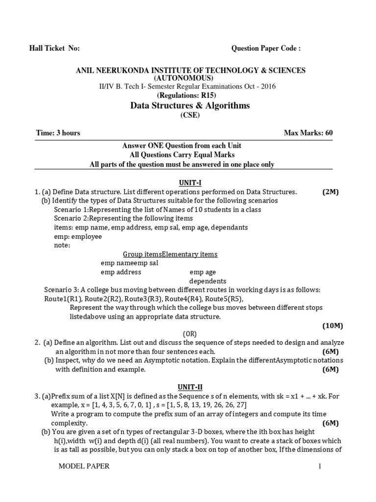 Ii-I-Cse QP | PDF | Mathematics