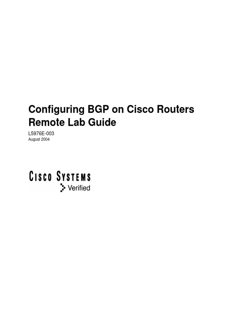 Configuring BGP On Cisco Routers Remote Lab Guide (PDFDrive) | PDF | Router (Computing ...
