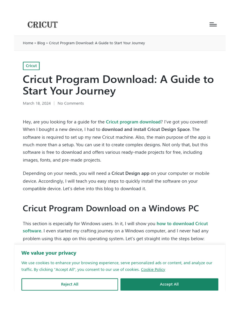 Cricut Program Download: A Guide To Start Your Journey | PDF | Mobile ...