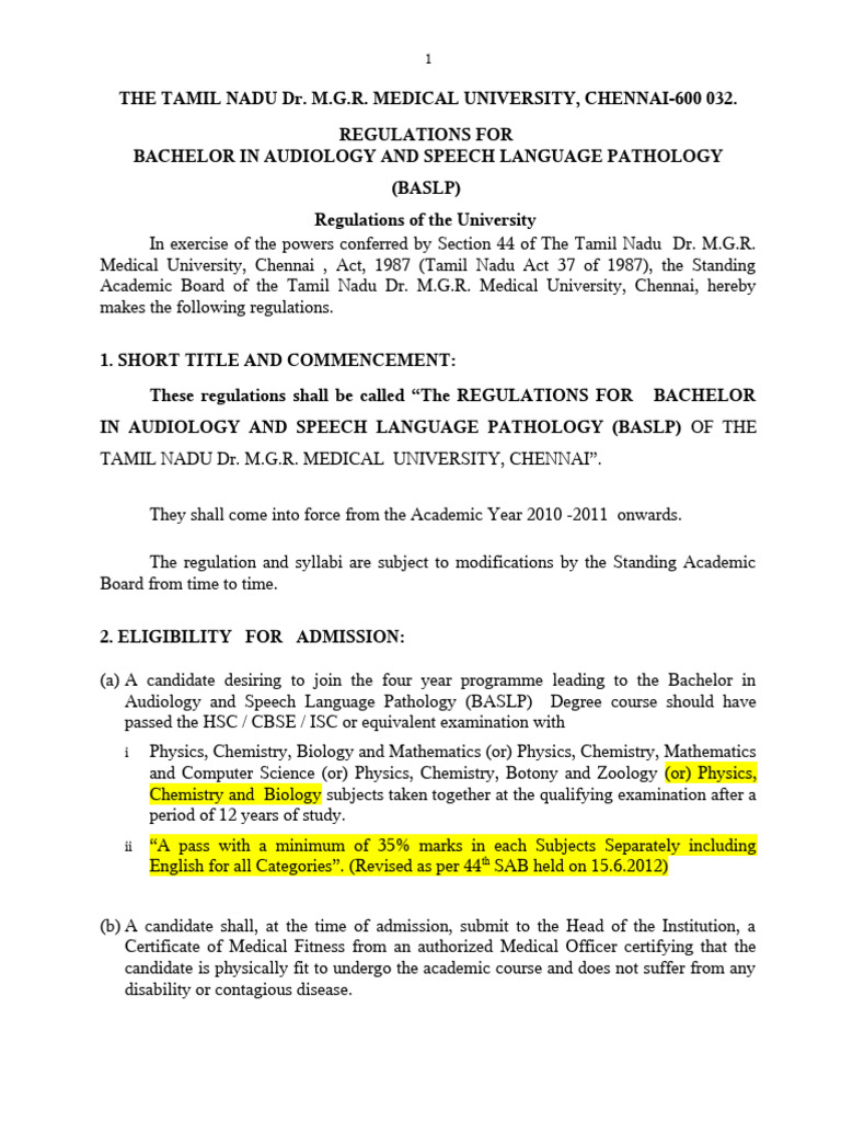 Baslp Syllabus | PDF