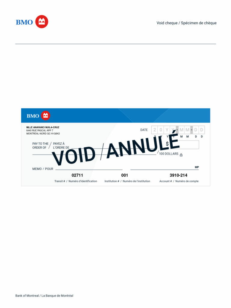 Spécimen de chèque | PDF