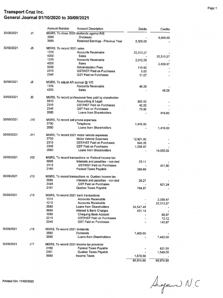 Ecritures de Journal | PDF