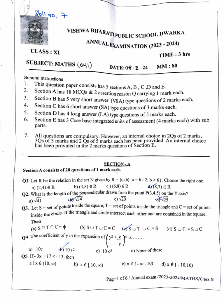VBPS Question Paper | PDF