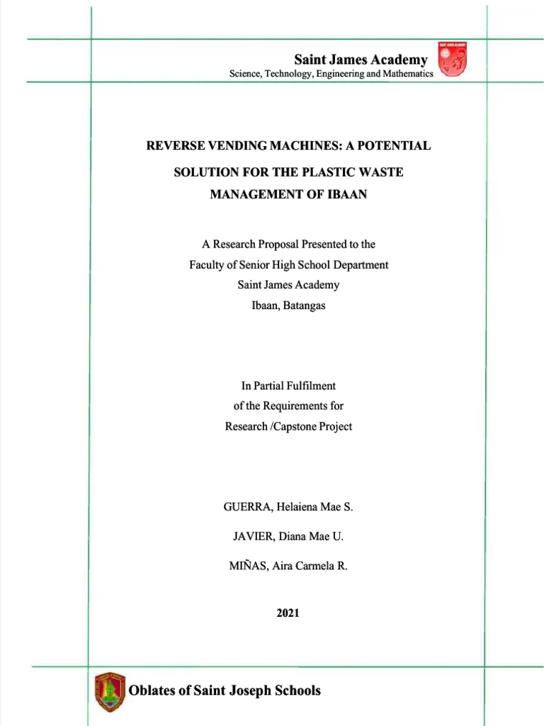 PDF Reverse Vending Machines A Potential Solution For The Plastic Waste ...