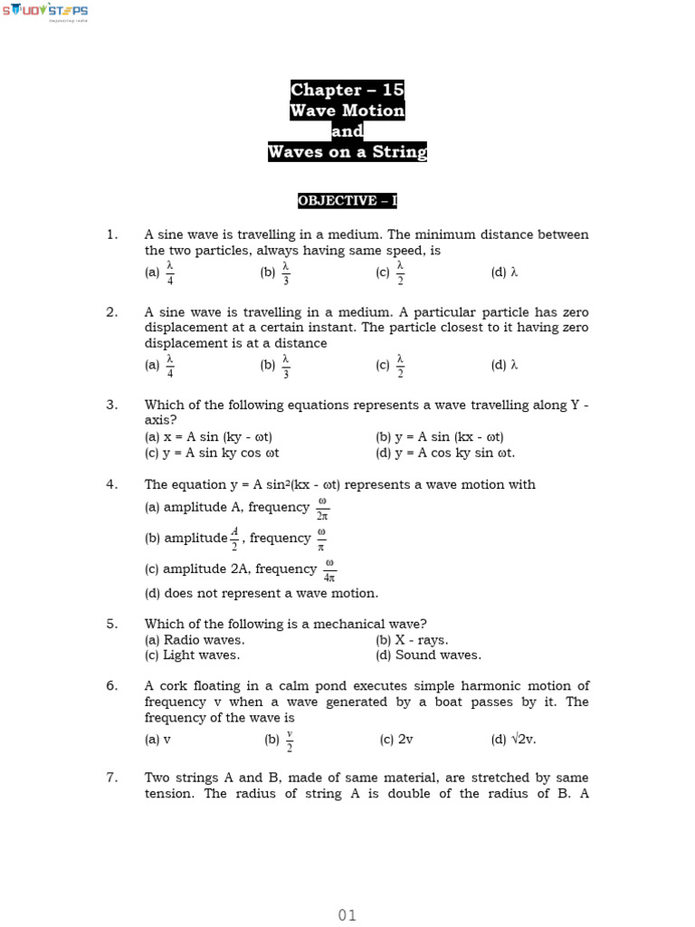 15 Wave Motion & Waves On A String | PDF | Waves | Harmonic