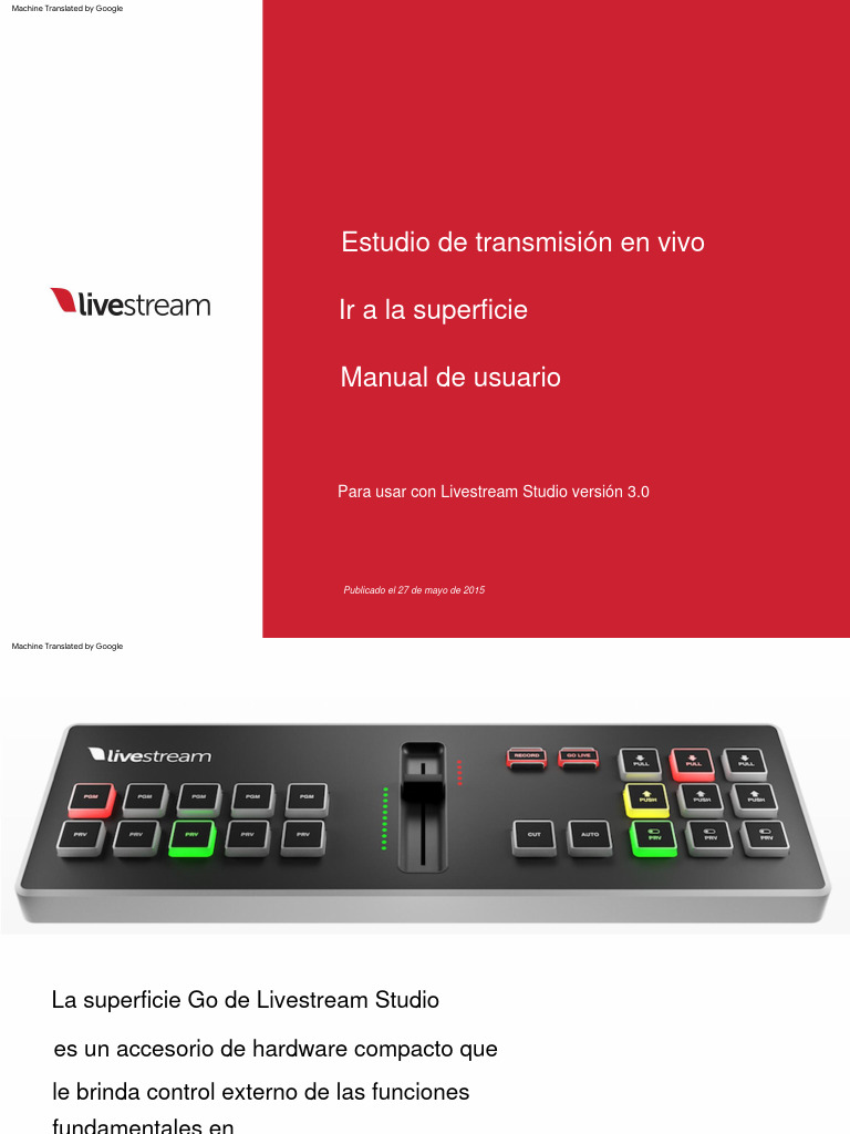 Manual de Livestream Studio Surface Go | PDF | Streaming Media | USB