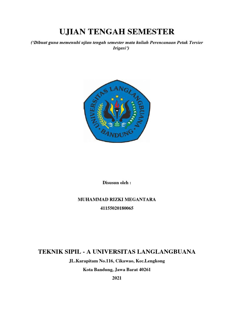 Uts Irigasi Muhammad Rizki Megantara 41155020180065 Ts A Pdf