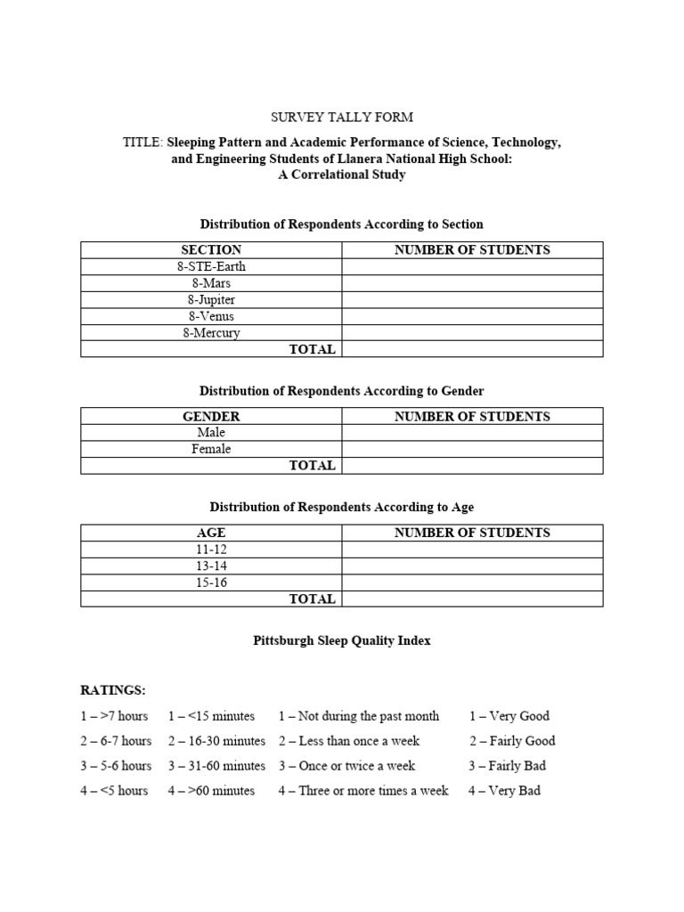Survey Tally Form 2 084554 | PDF