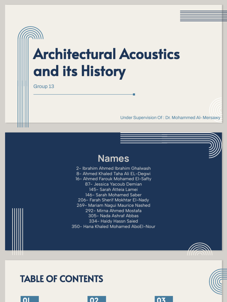 Architectural Acoustics History - Group 13 | PDF | Acoustics