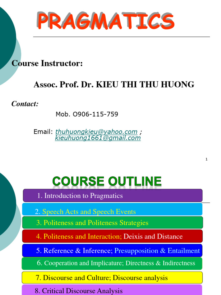 Lecture 1 - Intro To Prag | PDF | Discourse | Linguistics Lecture 1 - Intro To Prag | PDF | Discourse | Linguistics