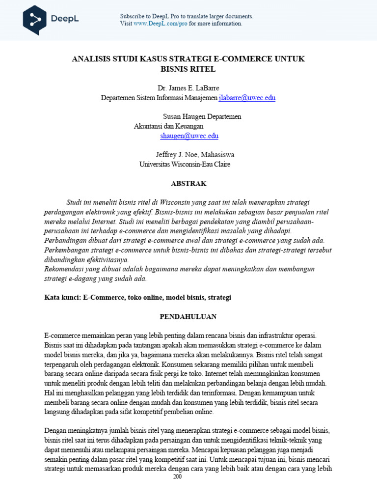 A Case Study Analysis of e Commerce Stra Id | PDF