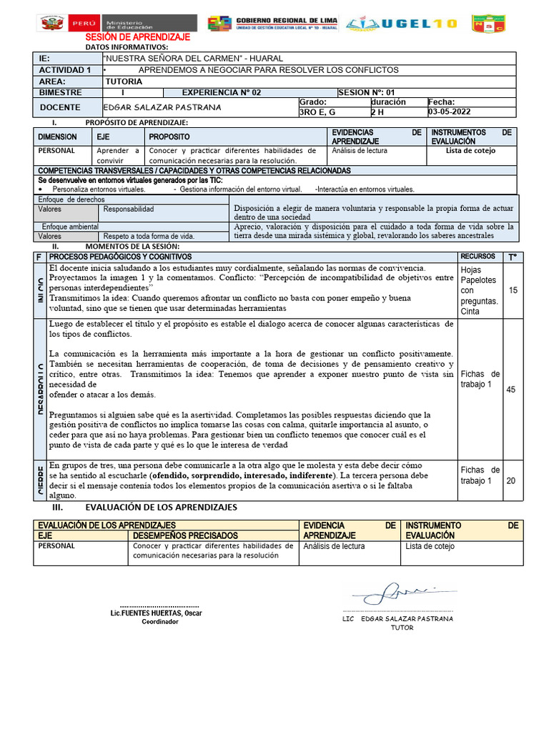 E2 - Sesion 3 - 3ro - Aprendemos A Negociar | PDF | Aprendizaje ...