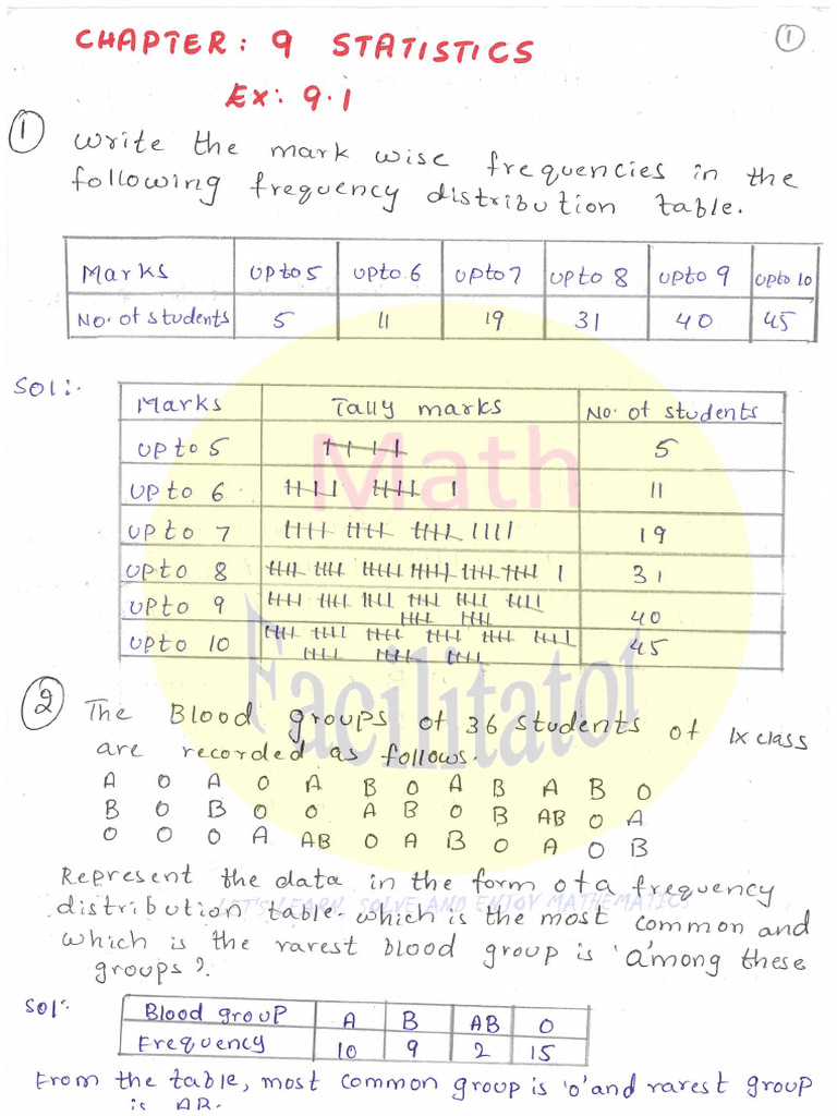 Class 9 Chapter 9 Statistics | PDF