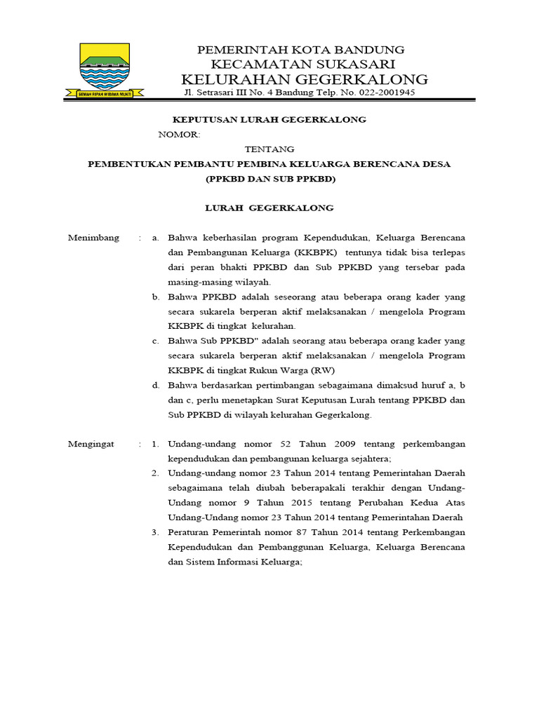 SK PPKBD Gegerkalong Fix 2024 | PDF