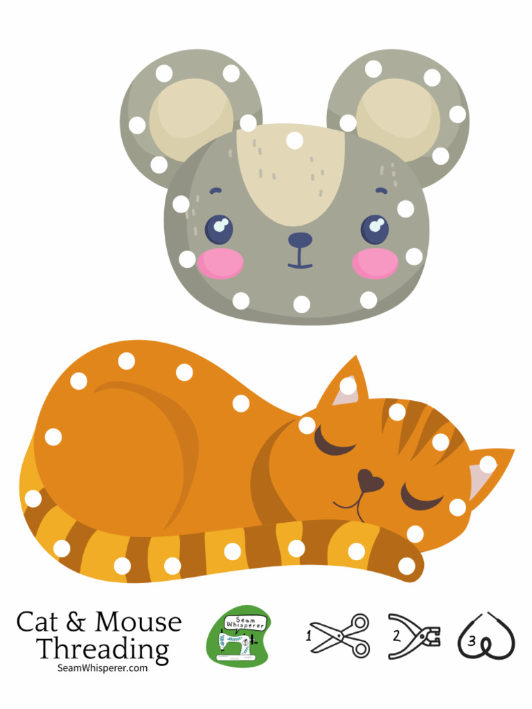 Cat and Mouse Threading Cards | PDF