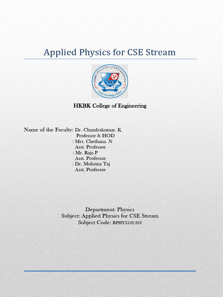 Physics Module 1 (CSE) | PDF | Laser | Laser Diode